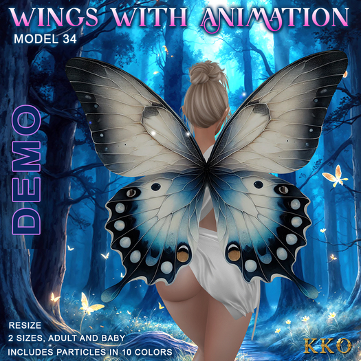 Second Life Marketplace - [KKO] Wings with animation - Model 34 DEMO